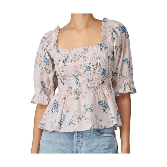 SAYLOR | Tops | Saylor Clover Floral Smocked Offshoulder Top Size L ...